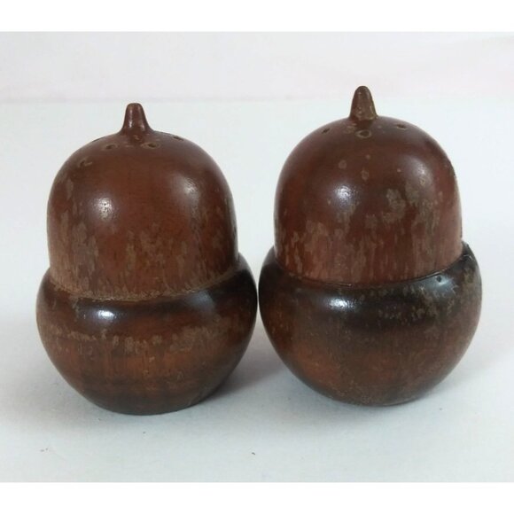 Unbranded | Kitchen | Vintage Rustic Farmhouse Acorn Wooden Salt Pepper ...